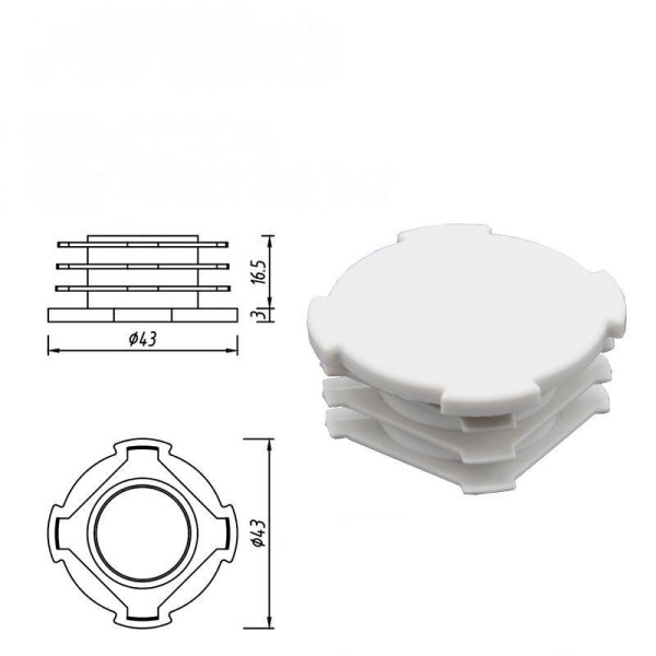 Quality DYP43-01 Plastic Pipe Plugs End Cap for OD 43mm Lean Pipe and Aluminum Pipe for sale