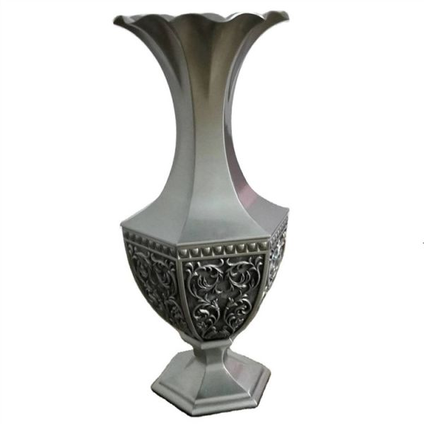 Quality Antique Sliver Metal Flower Vase Classical Rustic Vase Decor For Living Room for sale