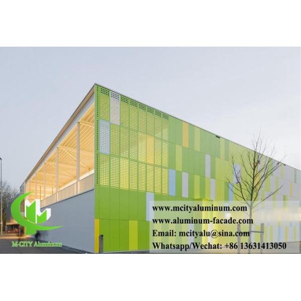 Quality Powder Coated 1200x2400mm Perforated Aluminum Facade Panel for Exterior Wall for sale