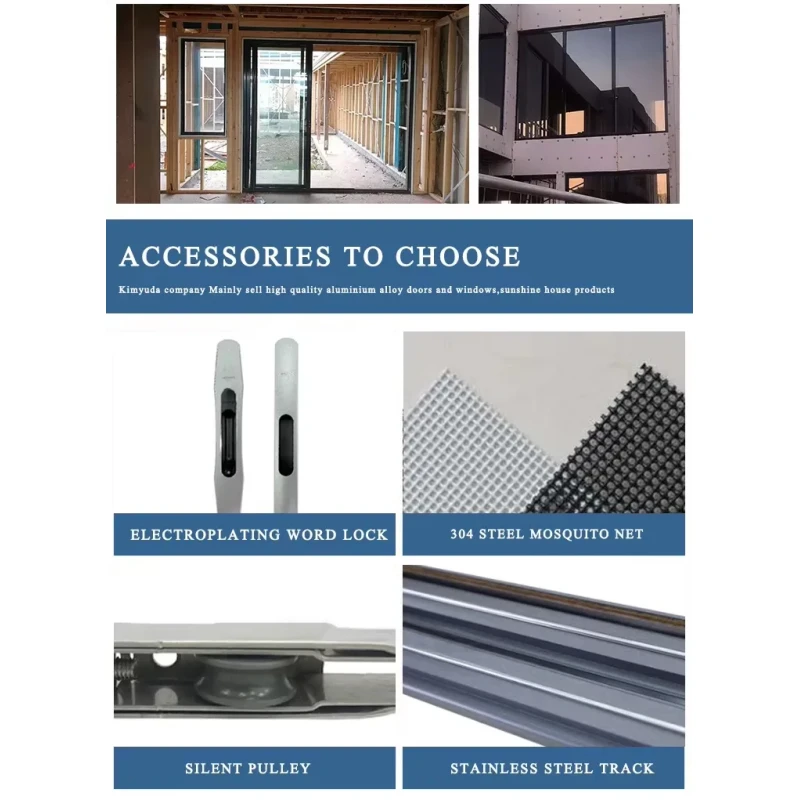 Double-Layer Tempered Glass Window Safety and Energy Saving Aluminum