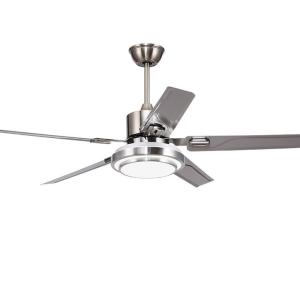 Quality Wholesale factory Wooden Ceiling Fan Light Fixtures Remote LED 52 Brushed Nickel for sale