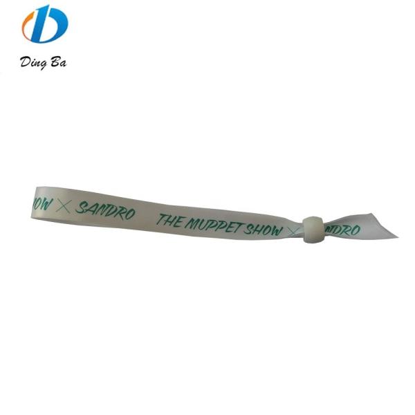 Quality Concert Events Green Polyester Woven Fabric Personalized Customized Bracelets for sale