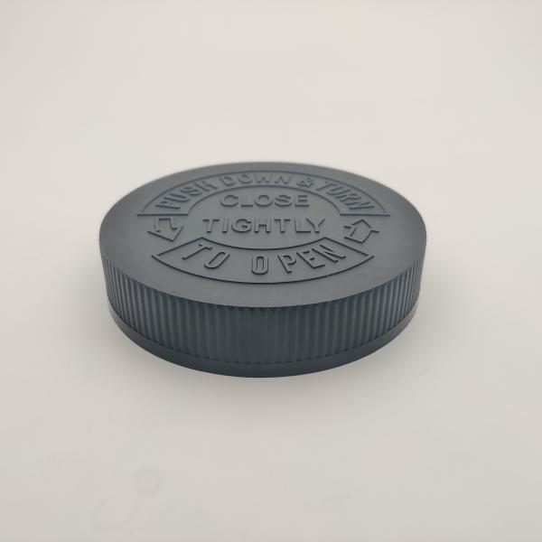 Quality ISO9001 Black 89mm Child Resistant Cap With Wide Mouth for sale