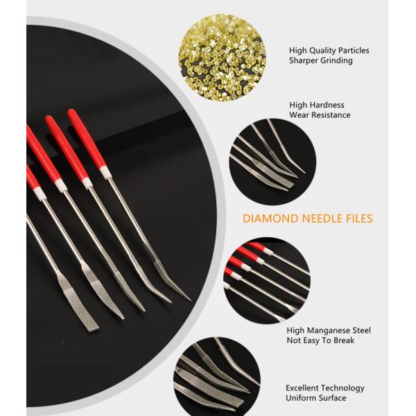 Quality Polishing Electroplated Diamond Tools , Bended Diamond Needle File Set for sale
