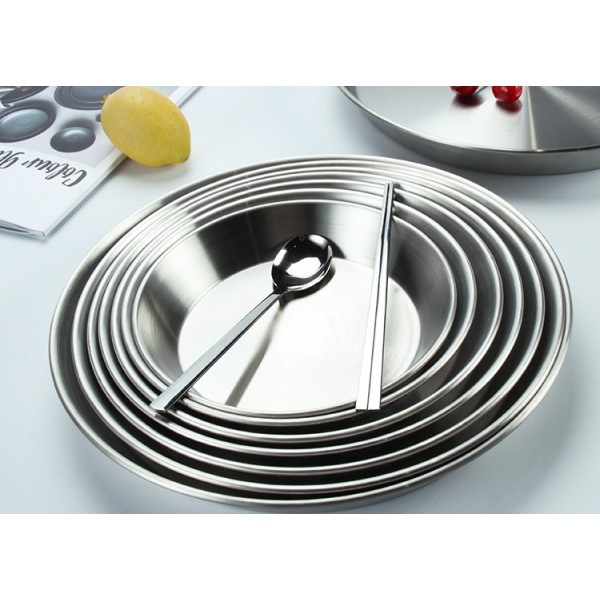 Quality Silver Plated 20cm 34cm Stainless Steel Camping Plates Set for sale