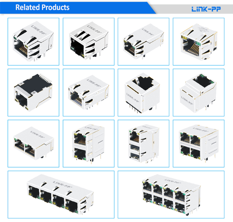 546-844-19 Magnetic RJ45 1000 Base - T Jack Female Connector LPJK0071CNL