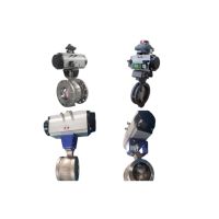Quality Wafer Type V Port Pneumatic Ball Valve with Double Action Actuator Class 150-600 PN16-PN110 Size 1/2