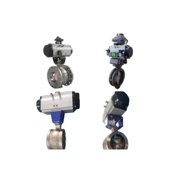 Quality Wafer Type V Port Pneumatic Ball Valve with Double Action Actuator Class 150-600 PN16-PN110 Size 1/2