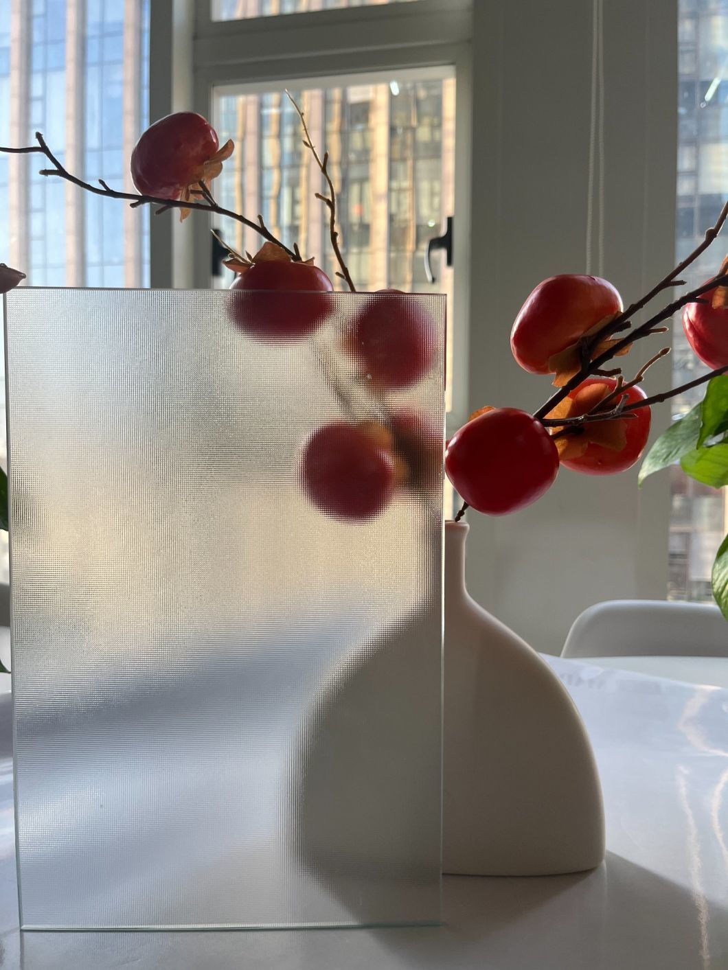 Ultra Clear Tinted Stream Pattern Glass Textured Cabinet and Door Glass Pane Design