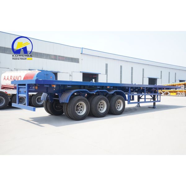 Quality Manufacture 3 Axle Flatbed Semi Trailer for Heavy Duty Cargo Container Transportation for sale