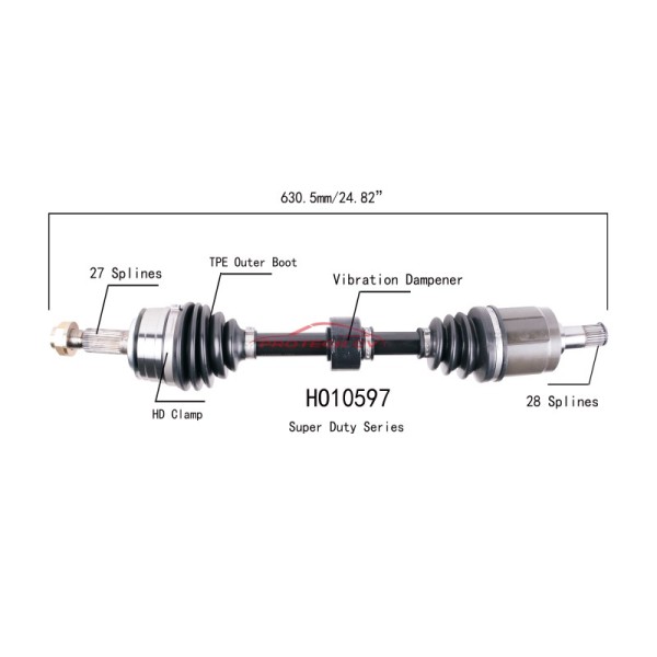 Quality HO10597 CV  CV Axle Assembly Heavy Duty Clamp TPEE Boot  Cold Forging Grinding Process Technology EXTREME Weather Unit for sale