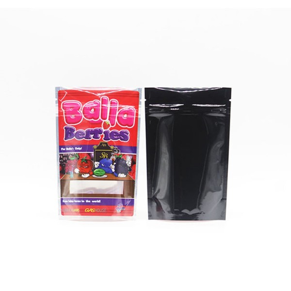Quality Weed Bag Three Side Sealed Open Window Aluminized Bag With Child Proof Zippe Holographic Printing For Packaging weed for sale
