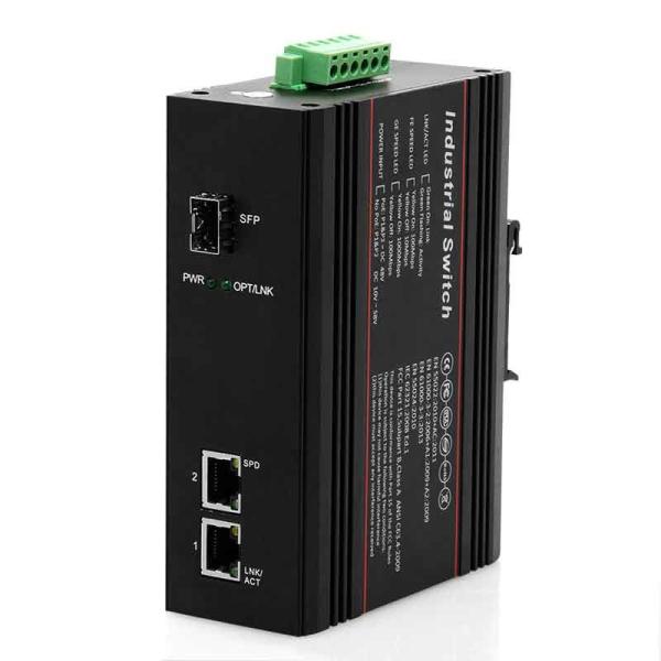 Quality 3 Ports gigabit Industrial Ethernet Switch 2 10M / 100M / 1000M RJ45 ports for sale