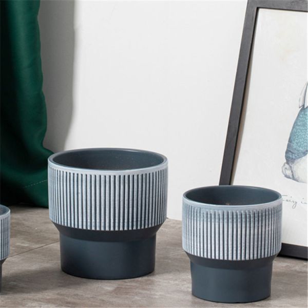 Quality Home & garden planter flowerpot flower pot indoor outdoor decoration big stripe for sale