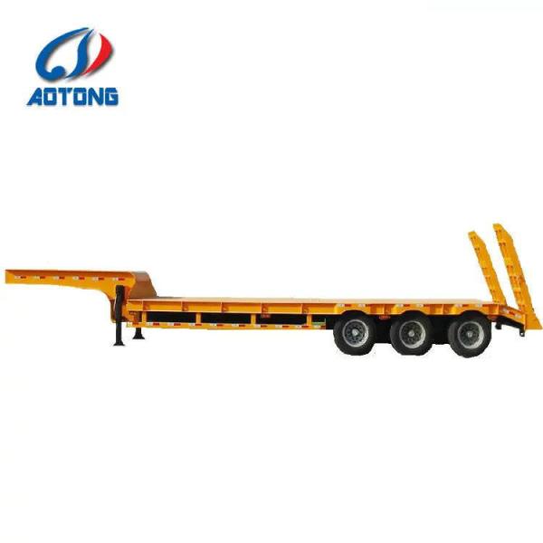 Quality Lowboy Trailers for Excavator Carrier Dual Line Braking System Optional FUWA BPW Axle for sale