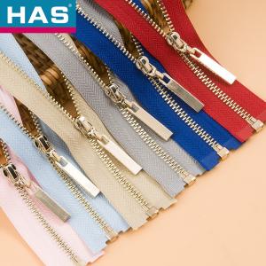Quality 27 Inch Separating Jacket Zipper Smooth Gold Teeth Zipper Eco Friendly for sale
