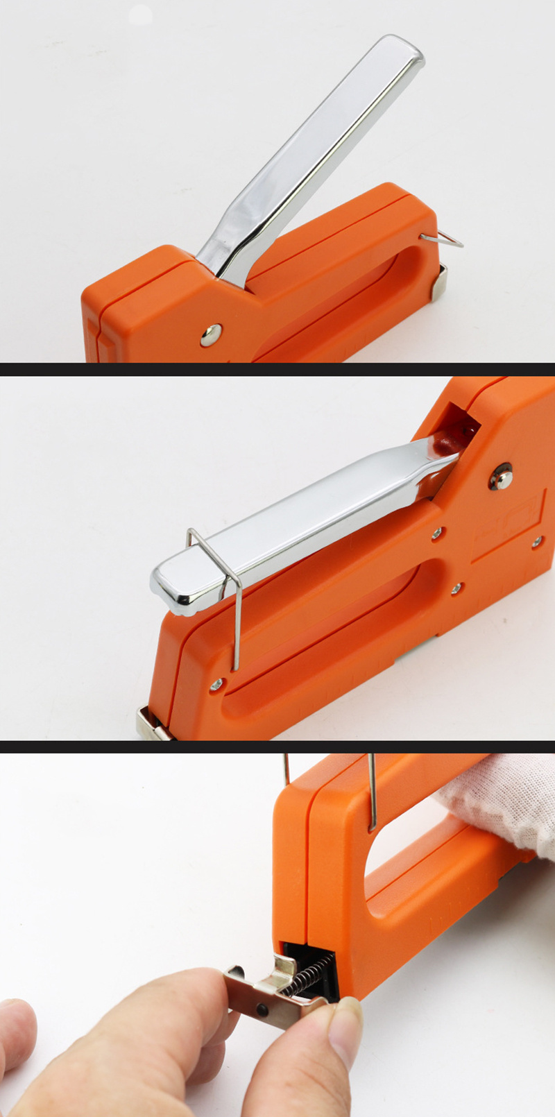 Heavy Duty Manual Plastic Staple Gun Stapler Hand Tacker