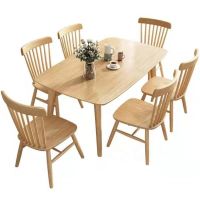 Quality Nordic Solid Wood Dining Table and Chair Combination for Simple Modern Eco for sale