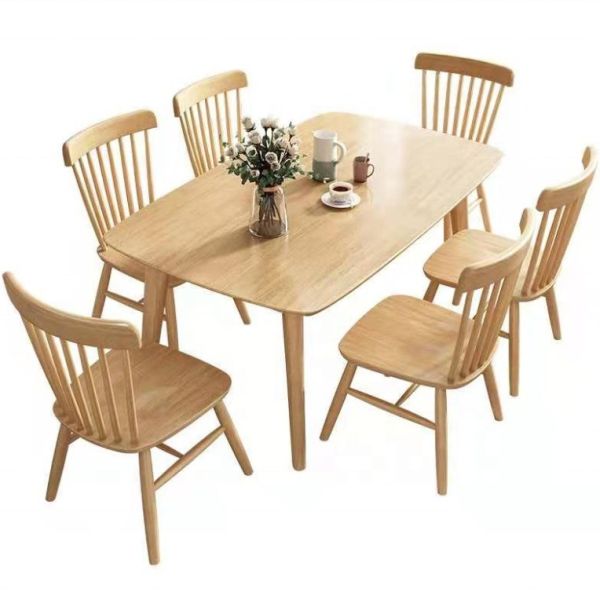 Quality Nordic Solid Wood Dining Table and Chair Combination for Simple Modern Eco-friendly Home Bar Design Homestay Dining for sale