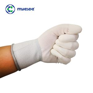 Quality High Density White Polyester Cleanroom Gloves Carbon Fiber ESD Gloves Industrial for sale
