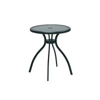 BSCI all Weather Outdoor Garden Table Folding Tempered Glass Metal Table