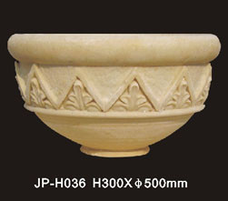 Quality Hand Carved All Weather Sandstone Flower Pots Customized for sale