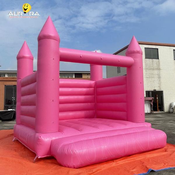 Quality Pink Moonwalk Inflatable Bouncy Castle Wedding 10x10ft Bouncy Castle For Party for sale