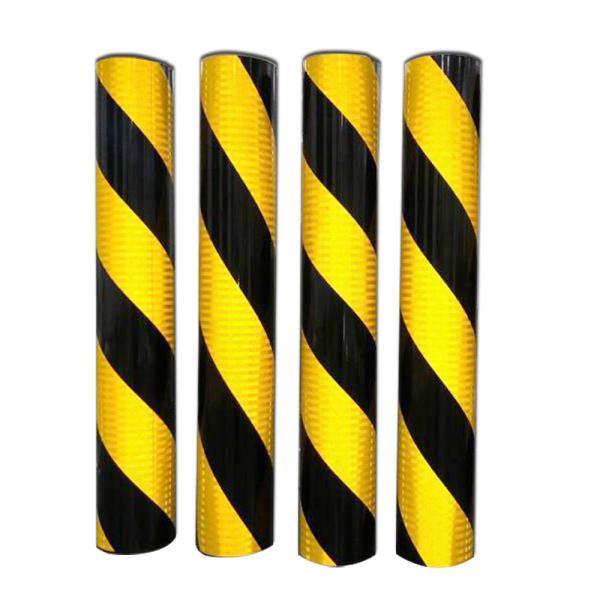 Quality EGP Grade Double Color Yellow Black Hazard Pattern UV Metal Backing Reflective for sale