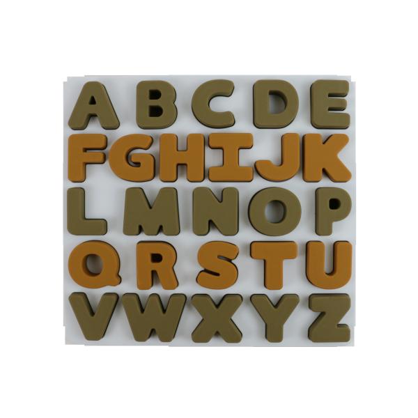 Quality Food Grade Kids Silicone Puzzle With Letters Alphabet Shape for sale