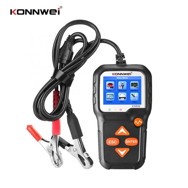 Quality Multi-Language KW650 6V 12V lead acid Battery Voltage Tester for cars motor for sale