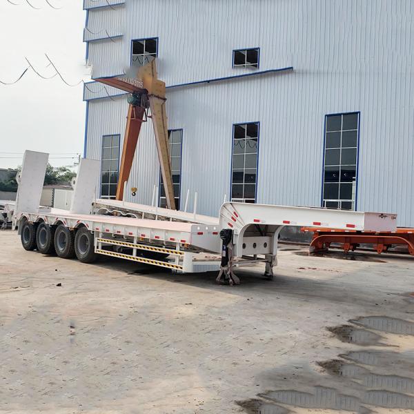 Quality CIMC 100 Ton Container Transport Truck Lowbed Semi Trailer for sale
