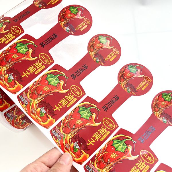 Quality Customized Printed Brand Peanut Butter Food Label Sticker Chill Sauce Ketchup Waterproof Adhesive Jar Label Sticker Roll for sale