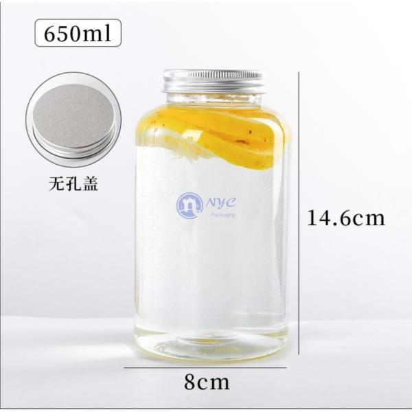 Quality 650ML Empty 14.6CM Transparent Disposable Juice Bottles for sale