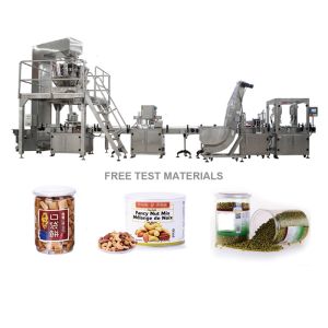 Quality Automatic Food Packing Machine for Paper Aluminum Tin Cans Powder Nuts Sauce for sale