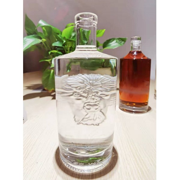 Quality 3L Large Alcohol Bottle Extra Flint Whiskey Rum Round Shape for sale