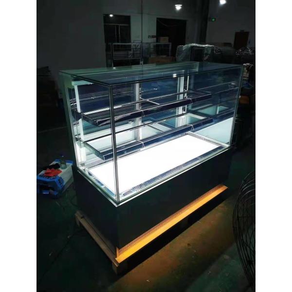 Quality Ambient Temperature Square Glass Dry Bakery Display Case 450L for sale