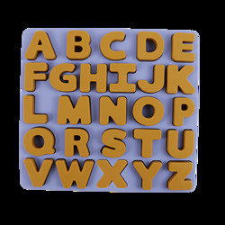 Quality Food Grade Kids Silicone Puzzle With Letters Alphabet Shape for sale