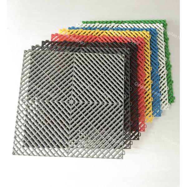 Quality 2500Lbs UV Resistant PP Garage Floor Tile With Ribbed Surface Finish for sale