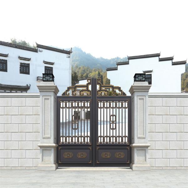 Quality Automatic Sliding Galvanized Wrought Raw Iron Gates For Courtyard for sale