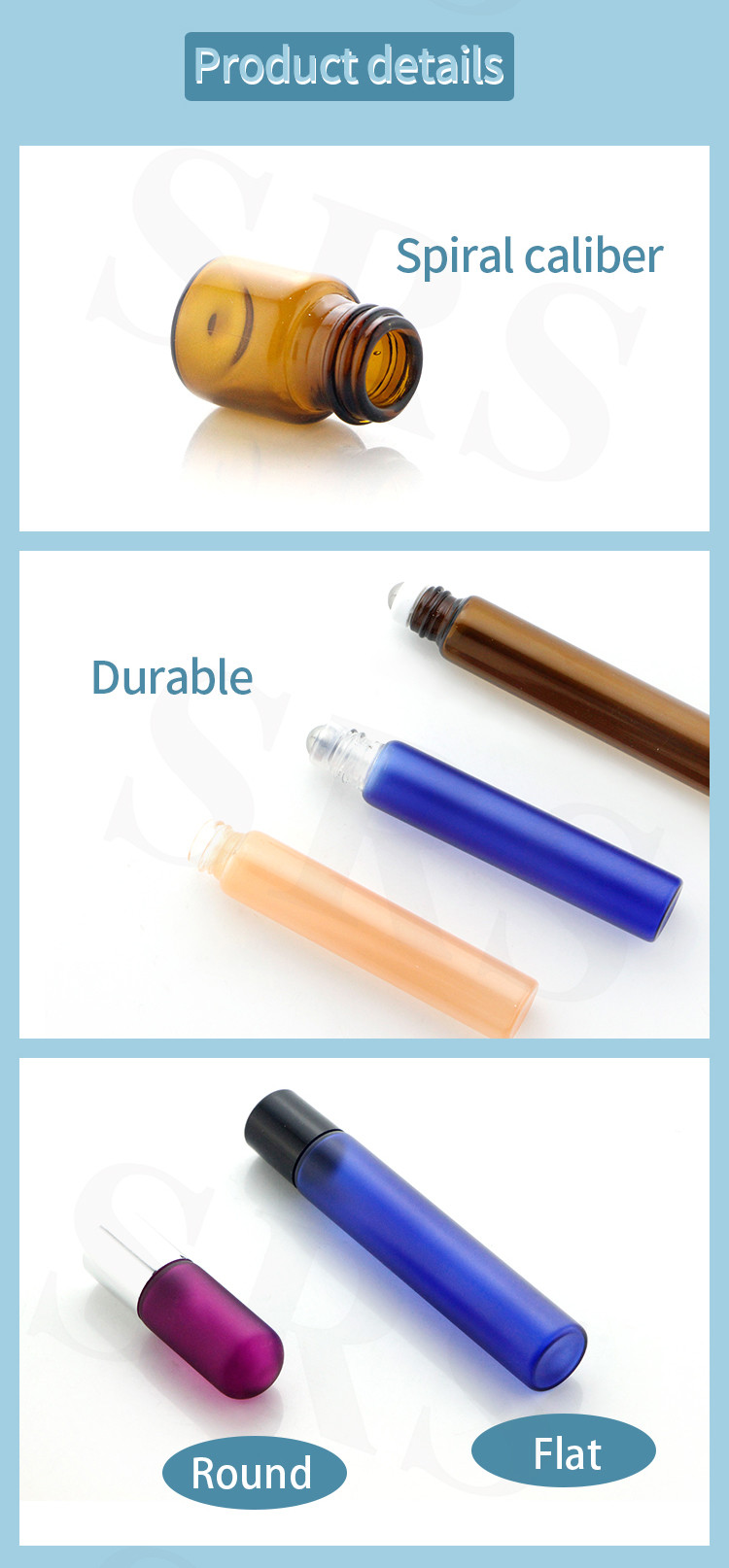 BLP-10ML Round Bottom Empty Transparent Tube Glass Roll On Essential Oil Bottle Wholesale