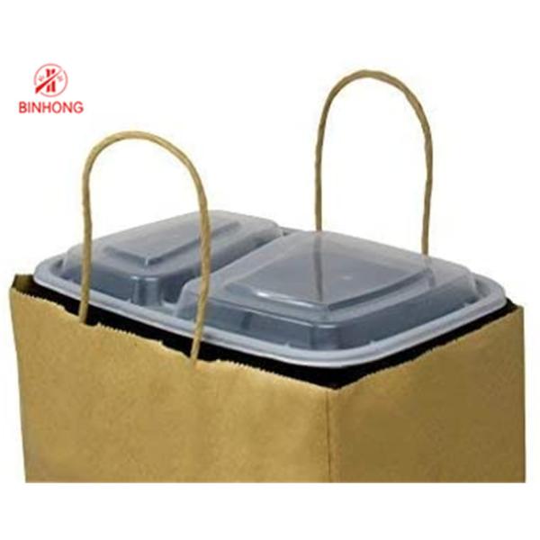 Quality Durable 10×5×13'' Kraft Paper Bag With Handles for sale