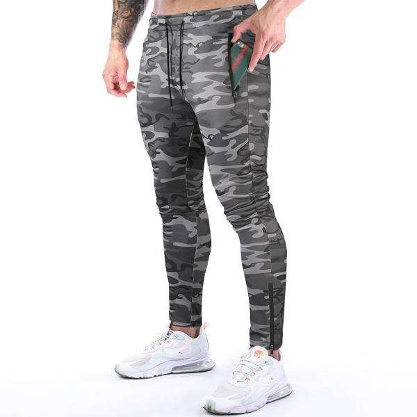 Quality 95 percent Polyester Camouflage Mens Sport Leggings With Pockets for sale