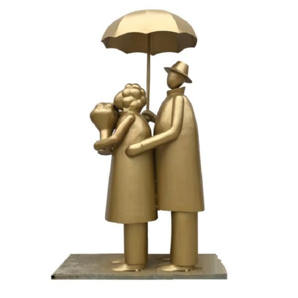 Quality Brass Abstract Loving Couple Figurines 185cm Bronze Lovers Statue for sale