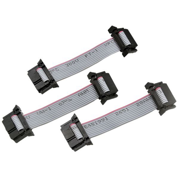 10P Grey Color IDC Cable Assemblies , 2.54mm Pitch Dual Row Ribbon Flat ...