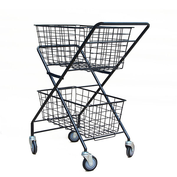 Quality Two Layers H950mm W600mm Sports Equipment Storage Rack ,Tennis Ball Trolley Foldable for sale