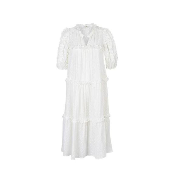 Quality Maxi Dress Summer Short Sleeves Cotton Jacquard for sale