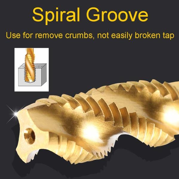 Quality M12 Titanium Coated Spiral Flute HSS Machine Taps DIN371 for sale