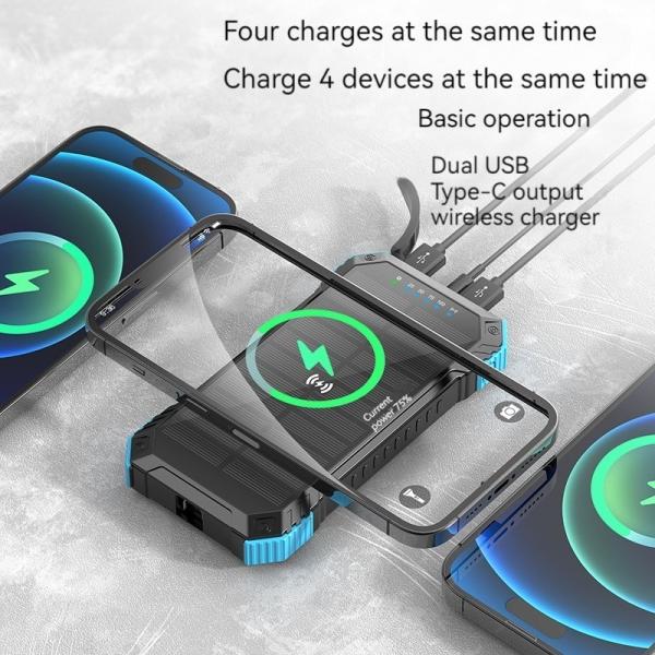 Quality Quick Charge Support Waterproof 20000mah Solar Panel Power Bank for Outdoor for sale