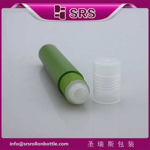 Quality green color 15ml plastic roll on bottle for skincare liquid for sale