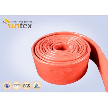 Quality Fire Retardant Silicone Coated Fiberglass Sleeving 100% E - Glass Yarn for sale